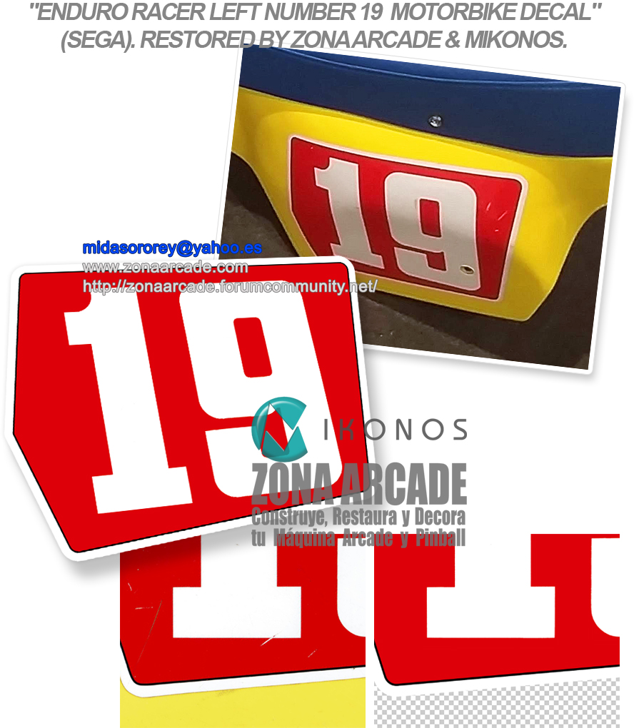 "ENDURO RACER MOTORBIKE DECALS" (SEGA) scanned files restored for ...