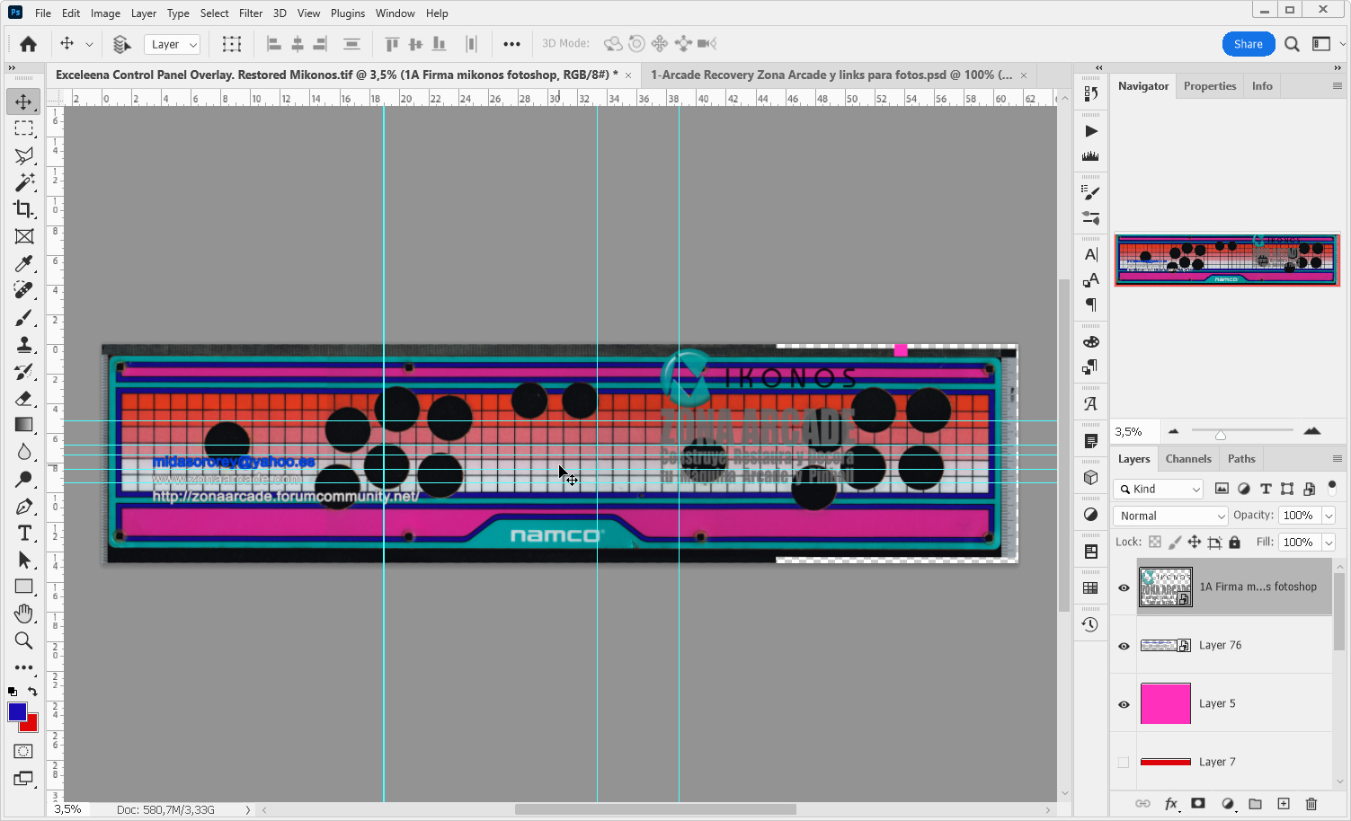 "EXCELEENA CONTROL PANEL OVERLAY" (NAMCO) arcade artwok file scanned at ...