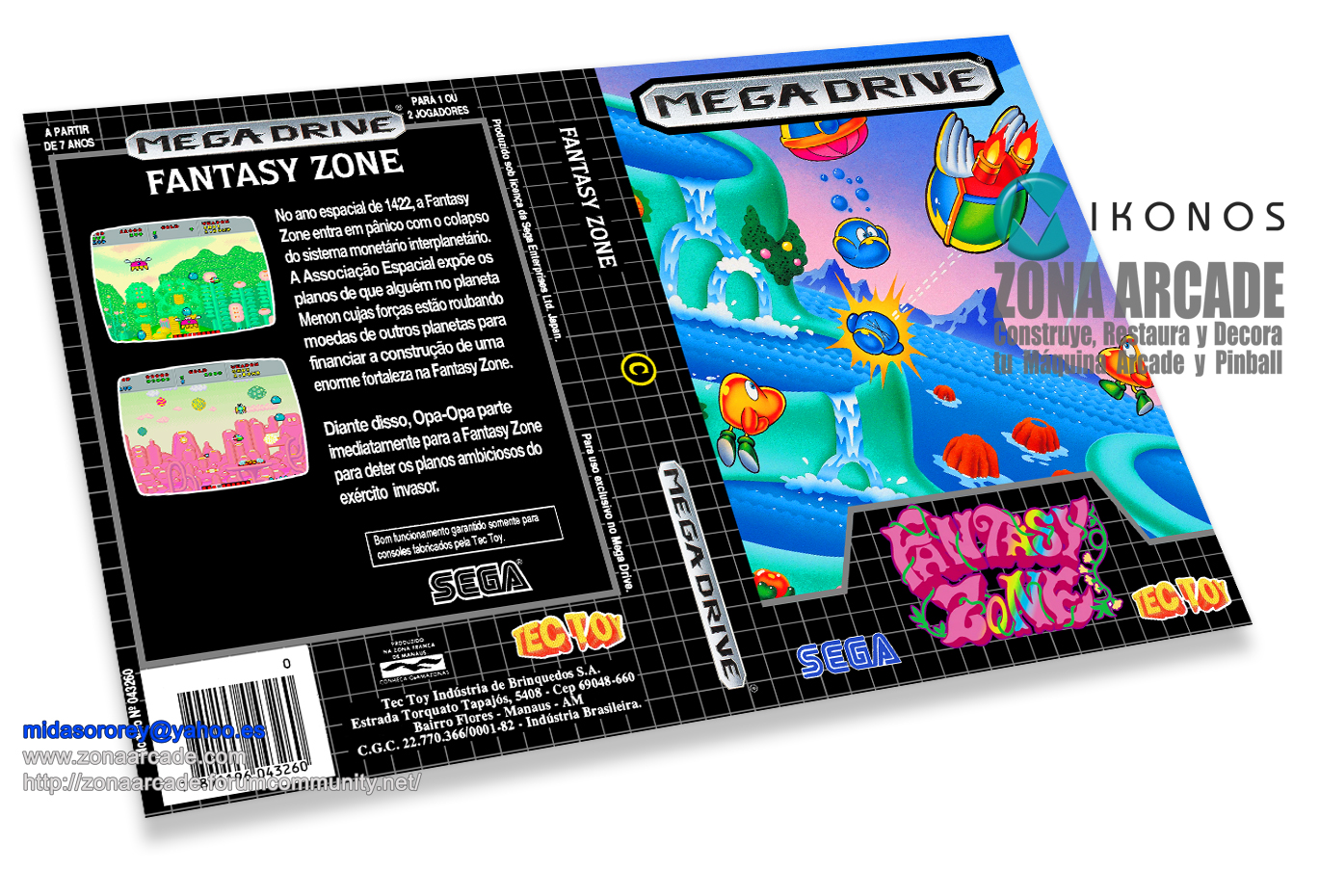 "Fantasy Zone Megadrive Box Cover" (SEGA) brazilian ver. designed by ...