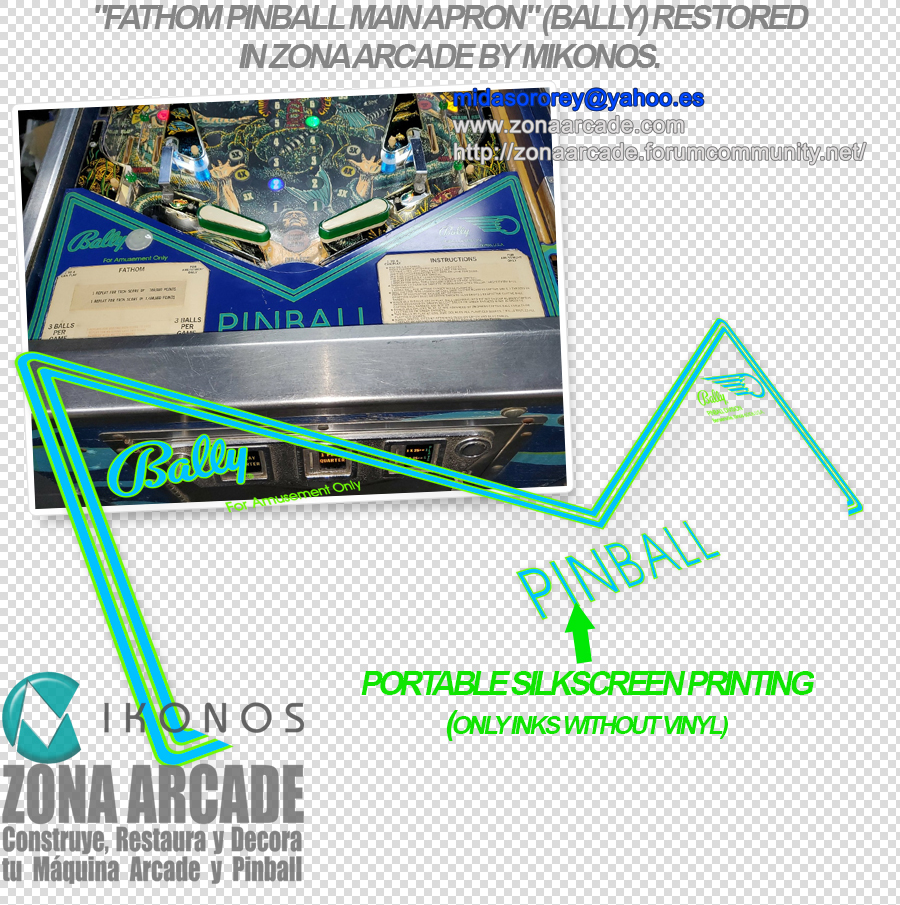 "FATHOM PINBALL APRONS" (BALLY) artworks restored by Zona Arcade and ...