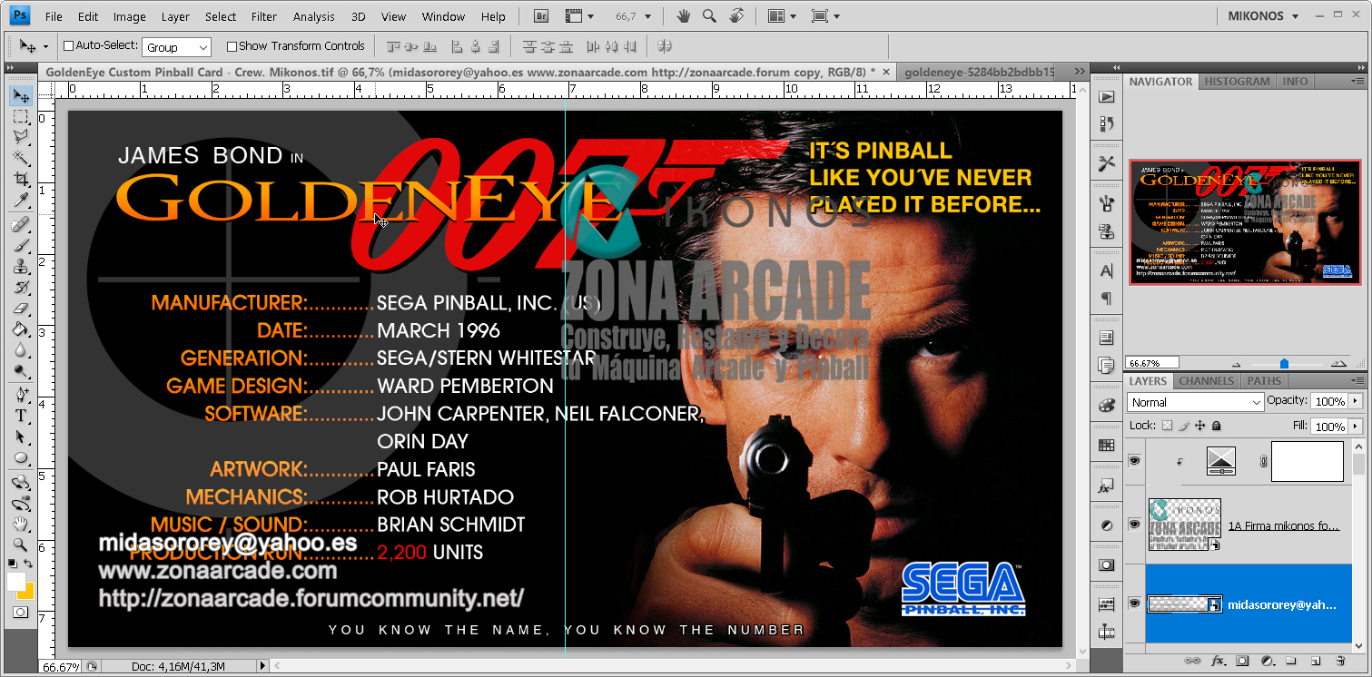 "GoldenEye Custom Pinball Cards" (SEGA). Designed by Zona Arcade and ...