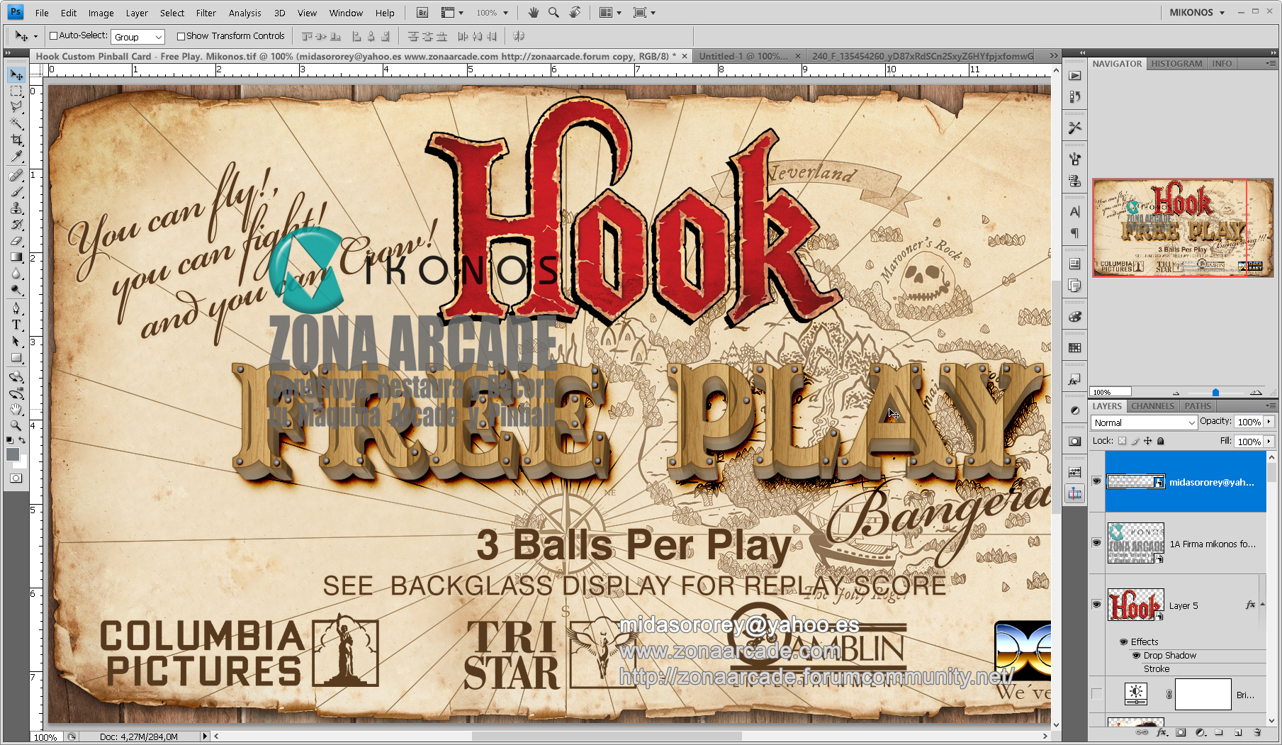 "Hook Custom Pinball Cards" (DATA EAST). Designed by Zona Arcade & Mikonos