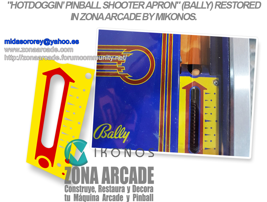 "HOTDOGGIN' PINBALL APRONS" (BALLY) restored for portable silkscreen ...