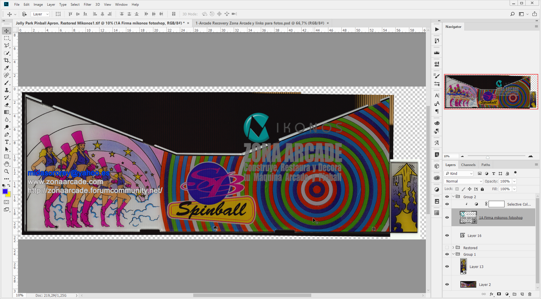 "JOLLY PARK PINBALL PLASTIC APRON" (SPINBALL) artwork in restoration ...