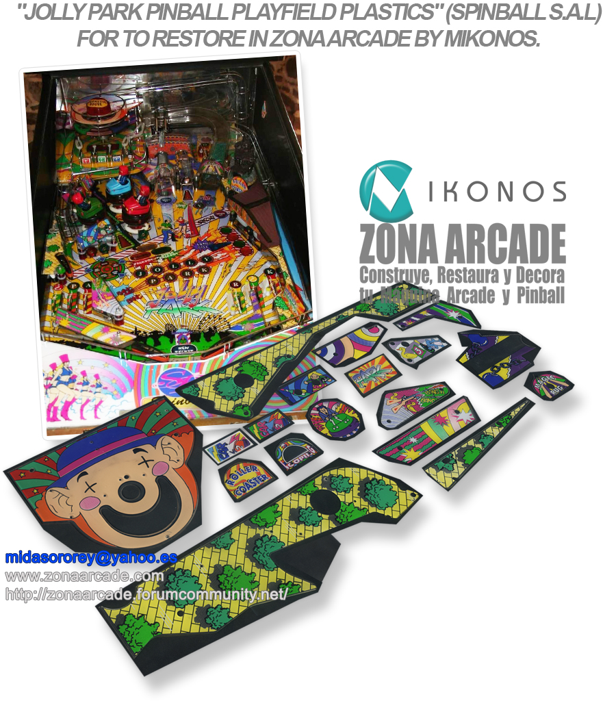 "JOLLY PARK PINBALL PLAYFIELDS PLASTICS" (Spinball S.A.L) in Zona ...