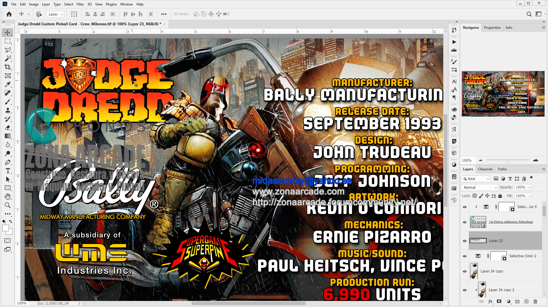 "Judge Dredd Custom Pinball Cards" (BALLY). Designed by Mikonos & Zona ...