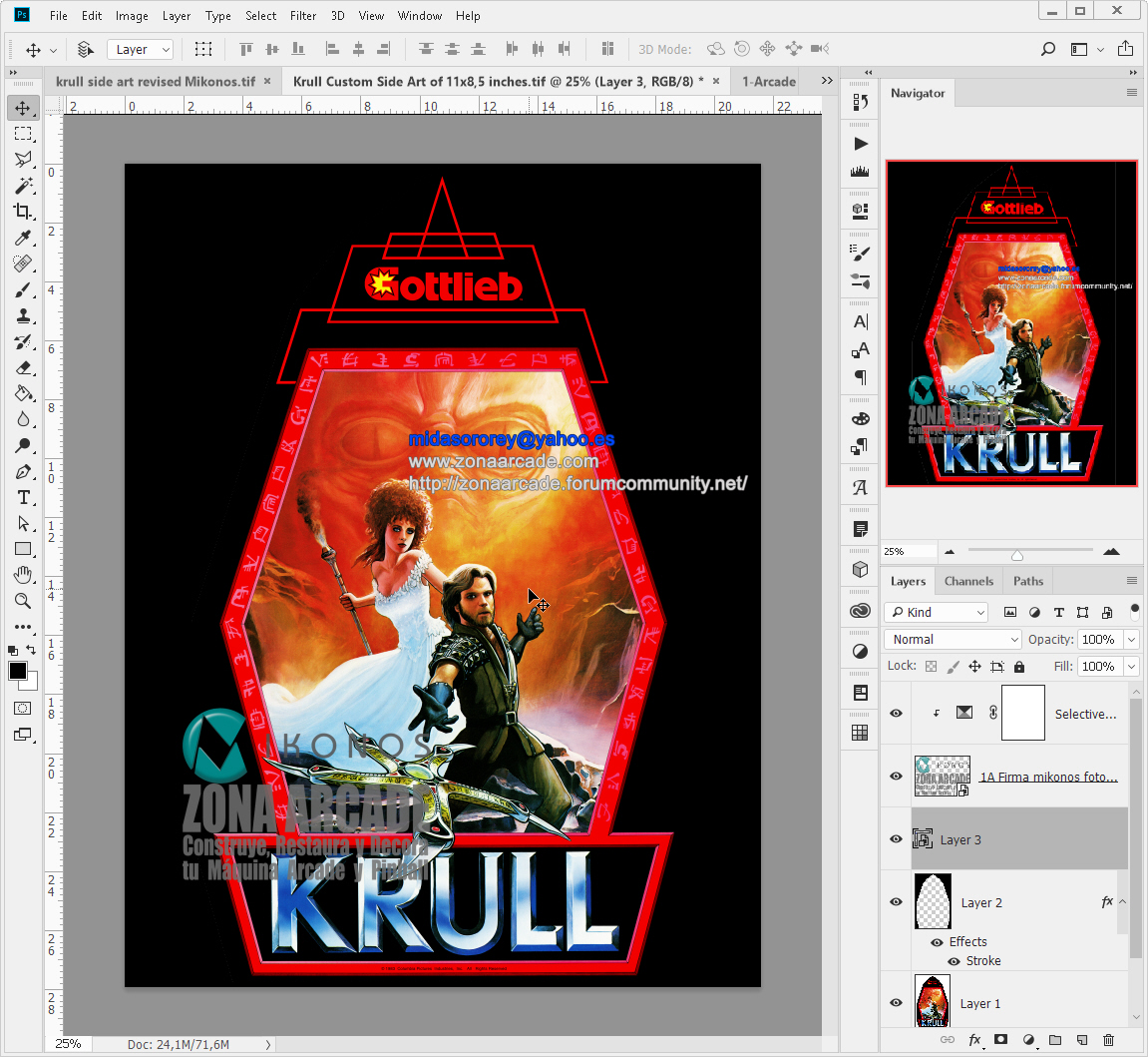 "Krull Custom Side Art" (GOTTLIEB) designed following instructions for ...