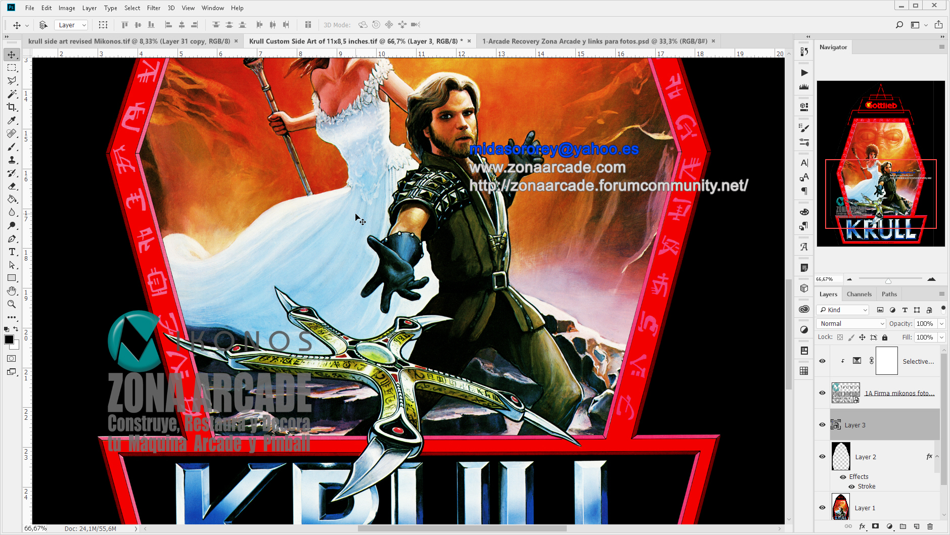 "Krull Custom Side Art" (GOTTLIEB) designed following instructions for ...