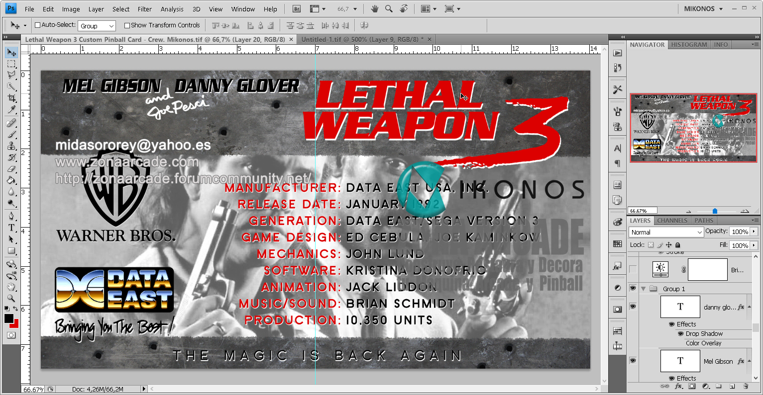 "Lethal Weapon 3 Custom Pinball Cards" (DATA EAST). Designed by Zona ...