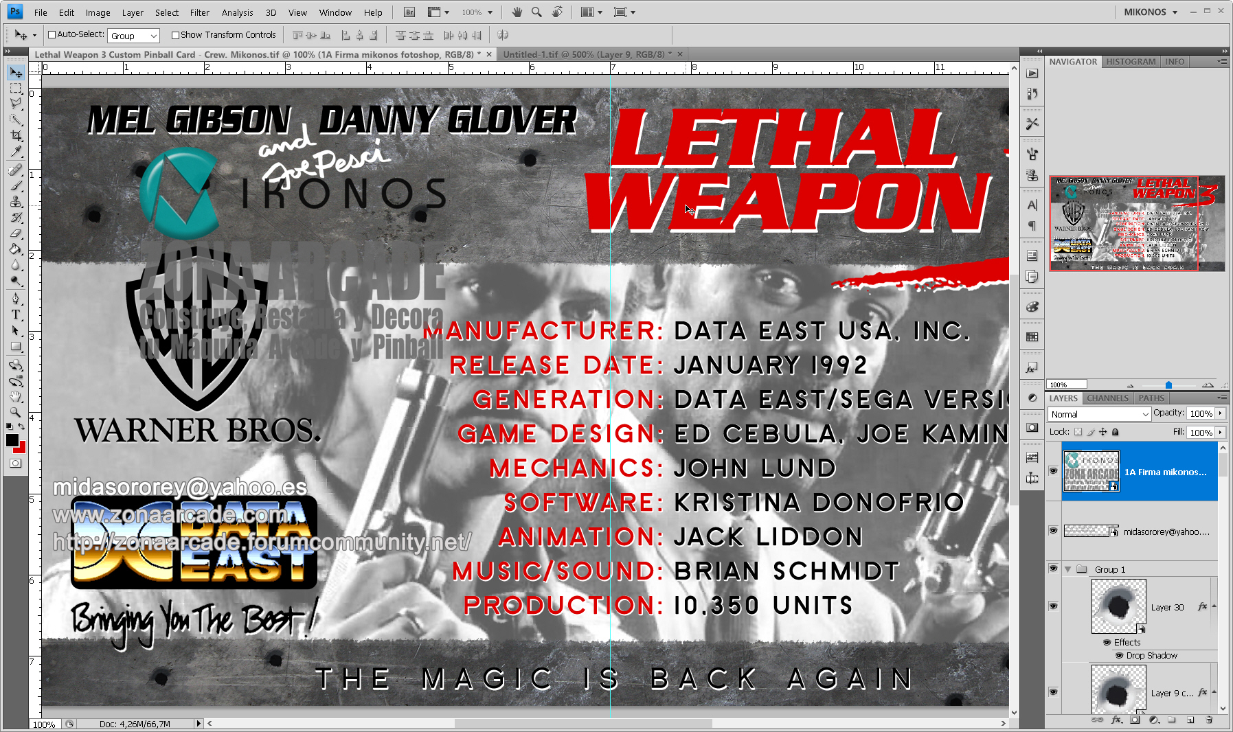 "Lethal Weapon 3 Custom Pinball Cards" (DATA EAST). Designed by Zona ...