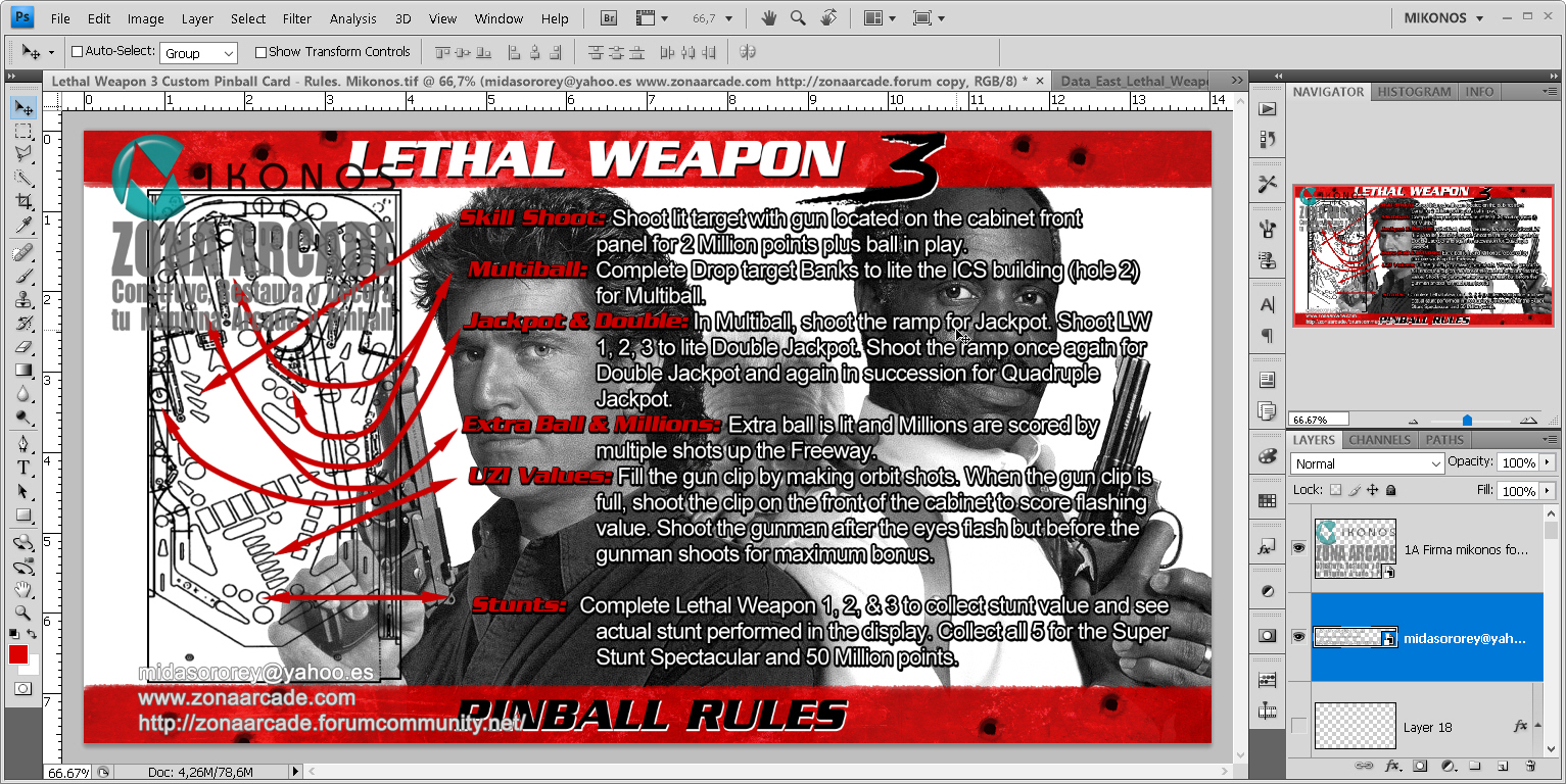 "Lethal Weapon 3 Custom Pinball Cards" (DATA EAST). Designed by Zona ...