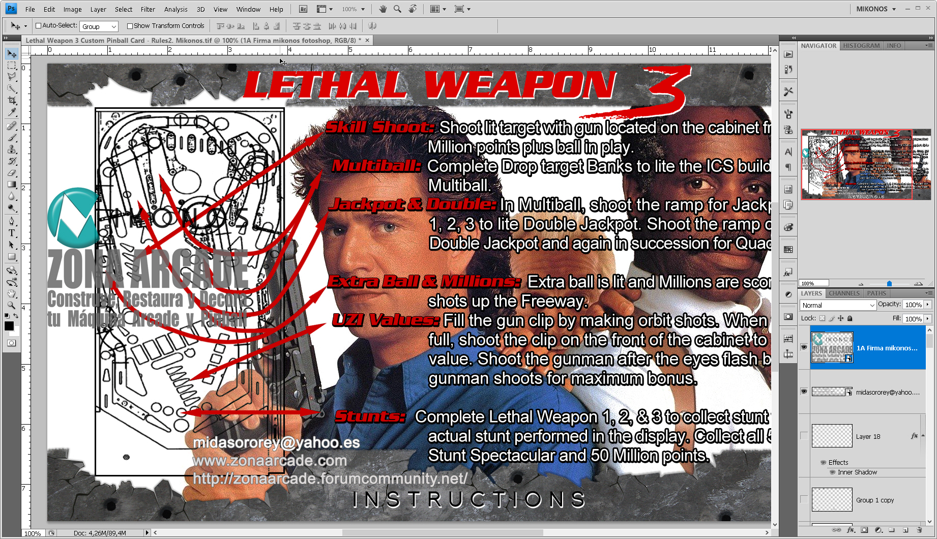 "Lethal Weapon 3 Custom Pinball Cards" (DATA EAST). Designed by Zona ...