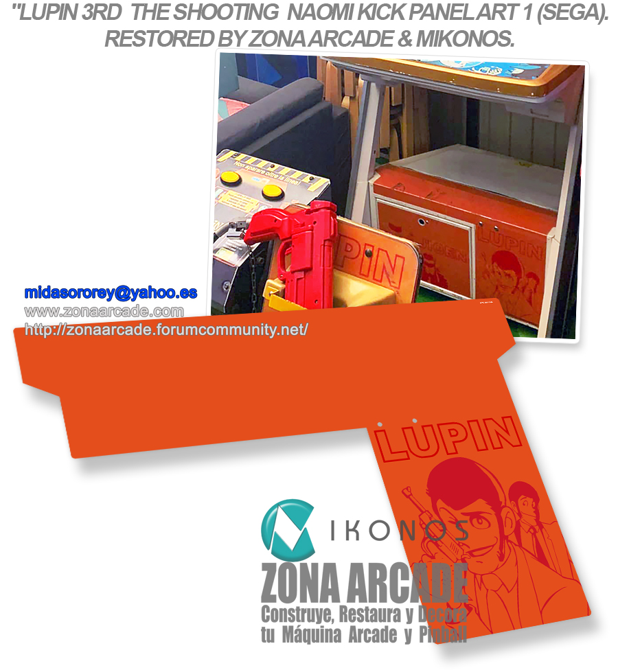 "LUPIN III THE SHOOTING KICK PANEL ARTS" (SEGA) for Naomi Arcade Cabinet restored by Zona Arcade