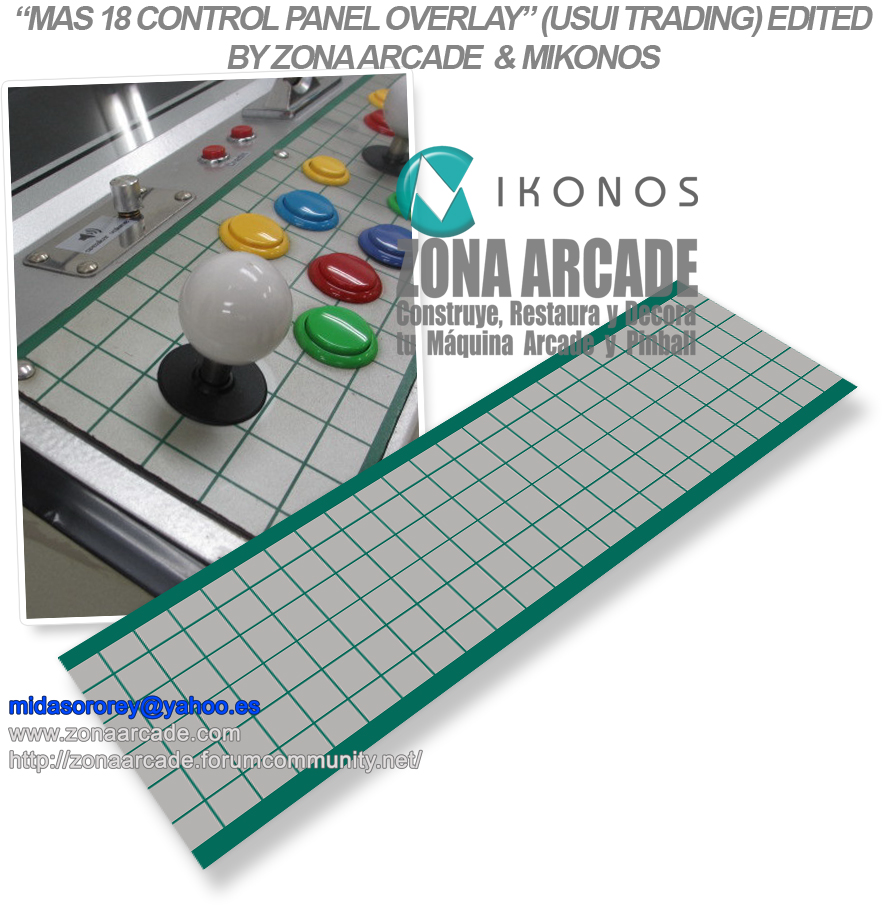 “MAS 18 CONTROL PANEL OVERLAY” (USUI TRADING) arcade artwok file edited ...