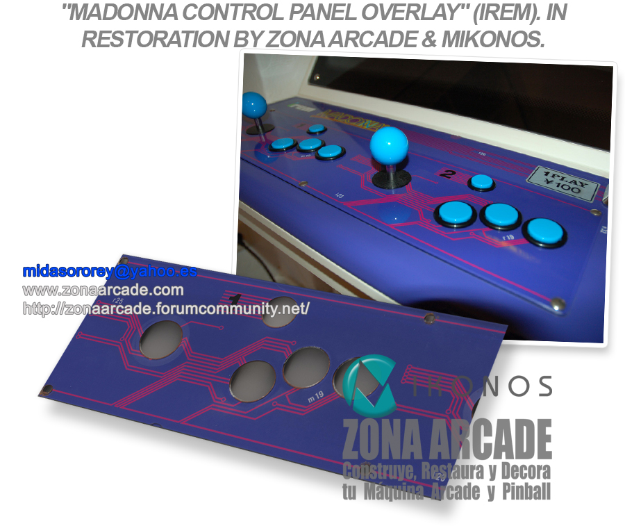 "MADONNA CONTROL PANEL OVERLAY / CPO" (IREM) arcade artwork for Candy ...