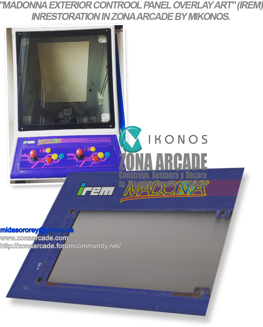 "MADONNA EXTERIOR CONTROL PANEL OVERLAY / CPO" (IREM) arcade artwork ...