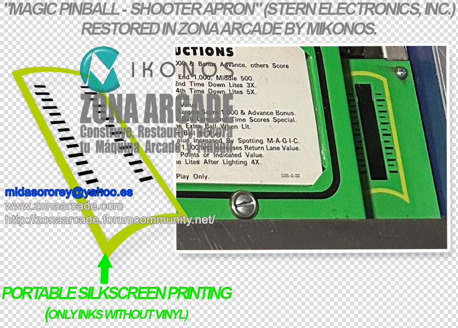 "MAGIC PINBALL APRONS 14B 3-1" (STERN ELECTRONICS, INC.) artwork files ...