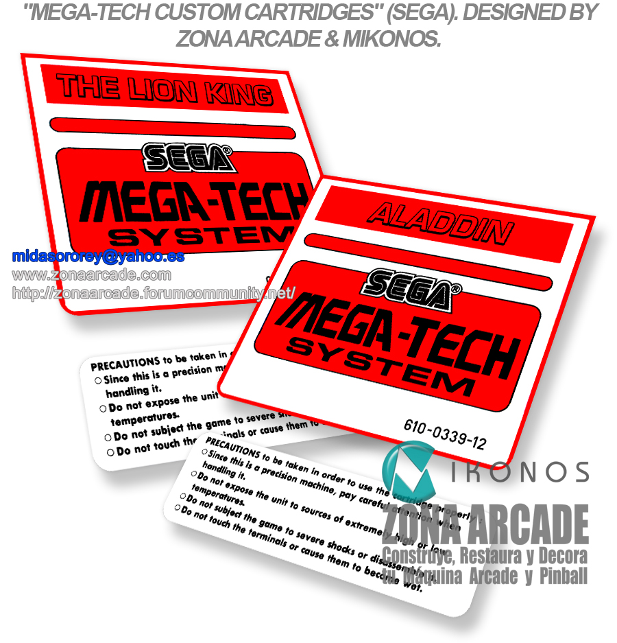 "The Lion King and Aladdin Custom Mega-Tech Cartridge Labels" designed by Mikonos