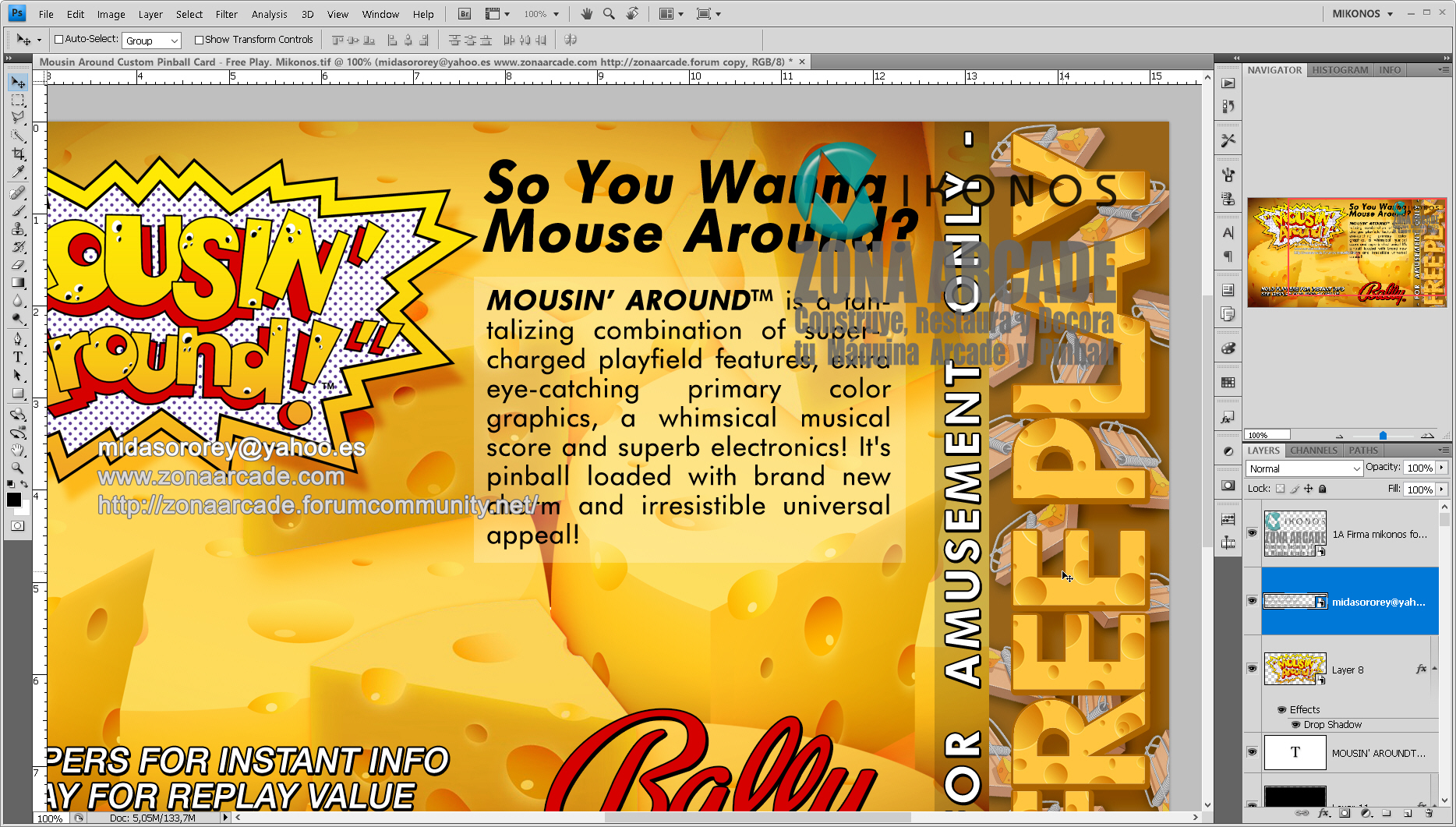 "Mousin´ Around Pinball Cards Customized" (BALLY). Designed by Zona ...