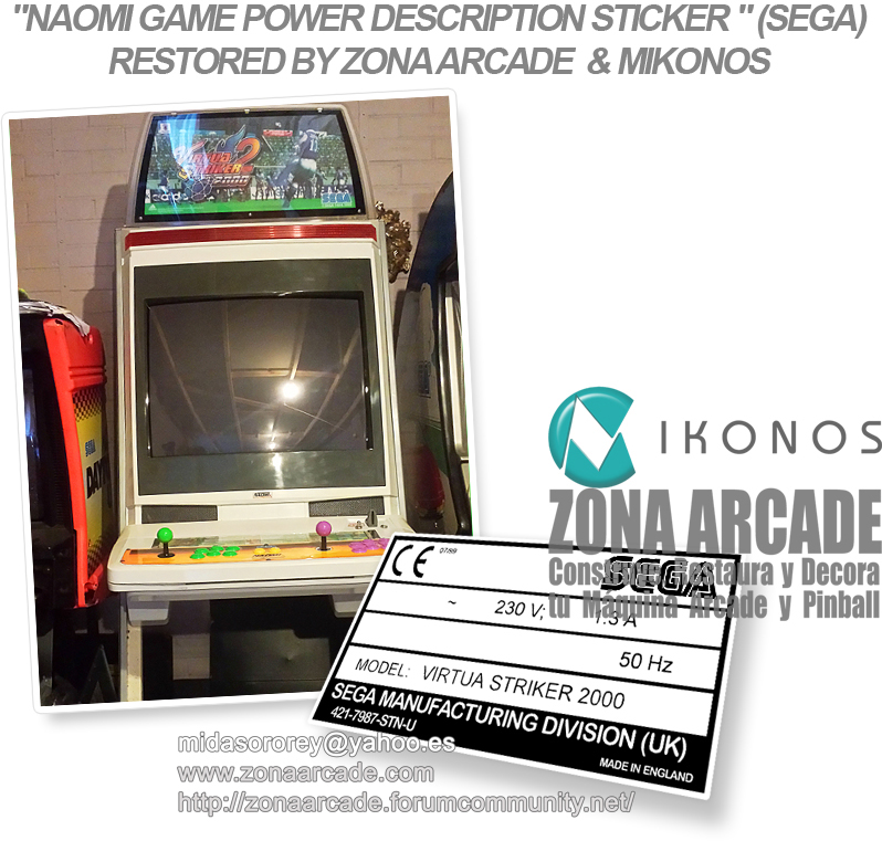"NAOMI GAME POWER DESCRIPTION STICKER" (SEGA) for arcade cabinets ...