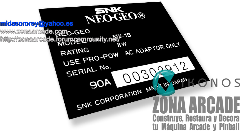 "NEO-GEO AES Console System Custom Serial Sticker" (SNK) for ...