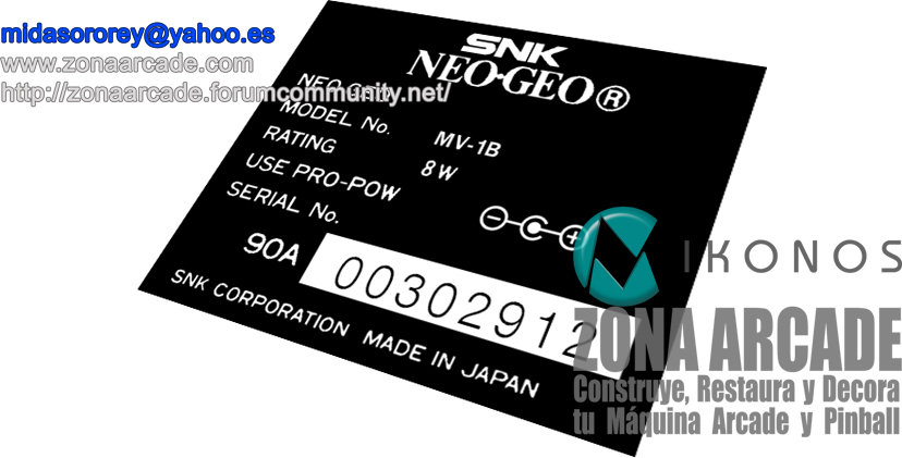 "NEO-GEO AES Console System Custom Serial Sticker" (SNK) for ...