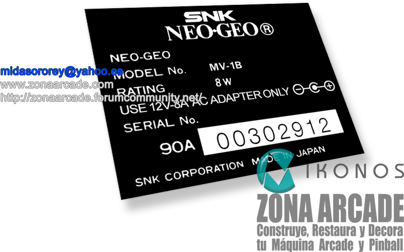"NEO-GEO AES Console System Custom Serial Sticker" (SNK) for ...