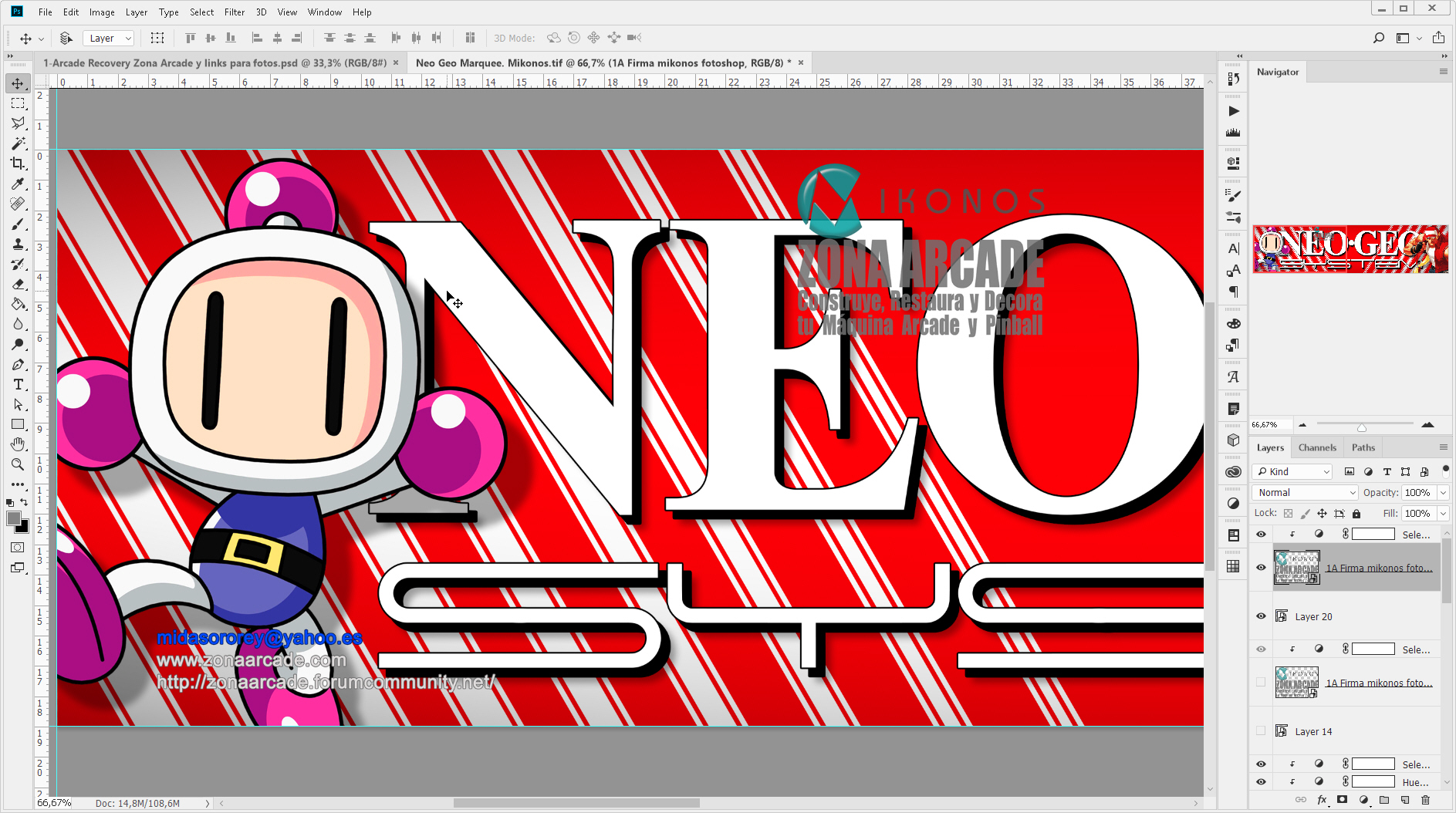 Proyecto de decoración "Neo Geo Custom Marquee and Control Panel ...