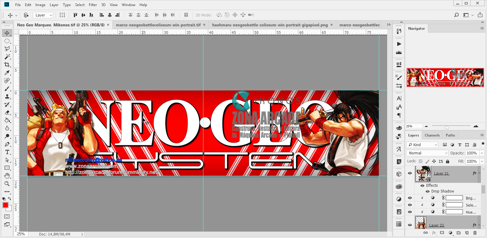 Proyecto de decoración "Neo Geo Custom Marquee and Control Panel ...