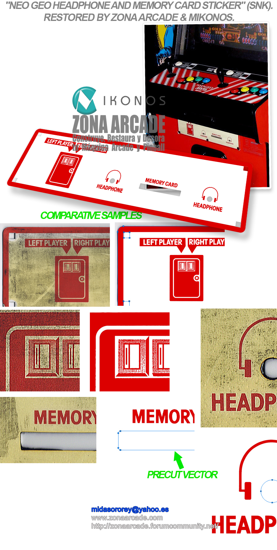 "NEO GEO HEADPHONE AND MEMORY CARD STICKER" (SNK) for Neo Geo System ...