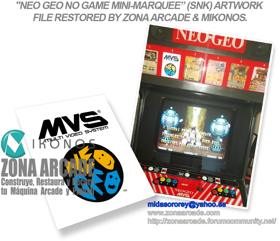 "NEO GEO NO GAME MINI-MARQUEE" (SNK) arcade artwork file restored for ...