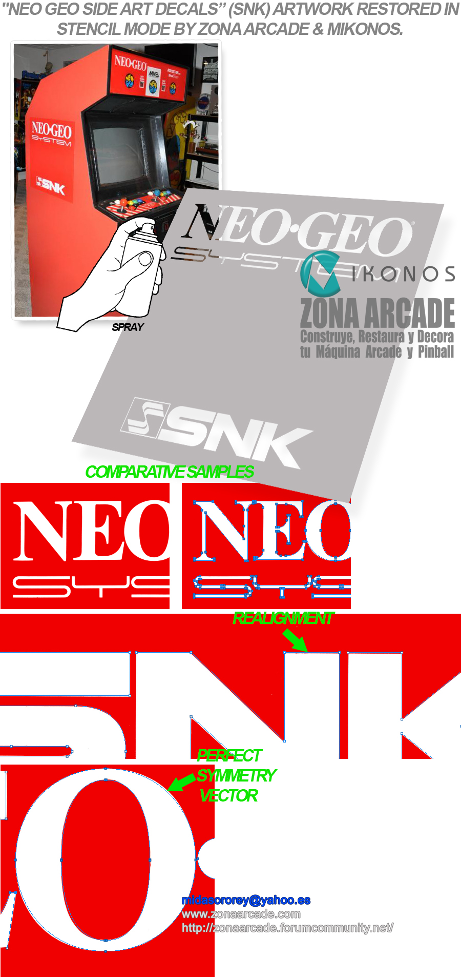"NEO GEO SIDE ART DECALS" (SNK) artwork file restored in STENCIL MODE ...