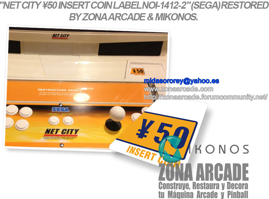 "NET CITY" (SEGA) Arcade Cabinet. Complete Artwork Set, Big Decals and ...