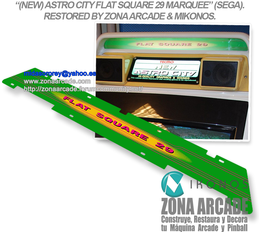 "(NEW) ASTRO CITY CABINET" (SEGA) All Arcade Artwork Decals and Small Stickers in Zona Arcade Site