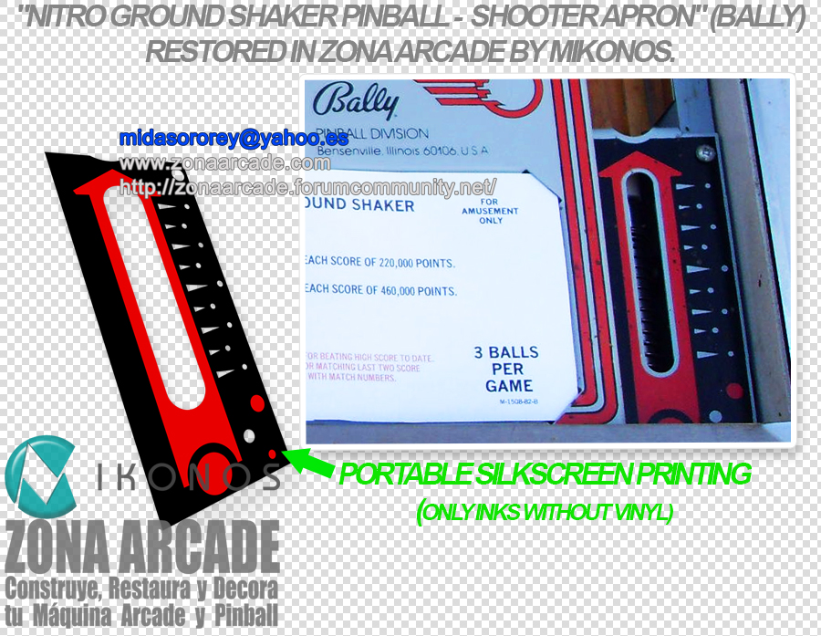 "NITRO GROUND SHAKER PINBALL APRONS" (BALLY) artwork restored by Zona ...