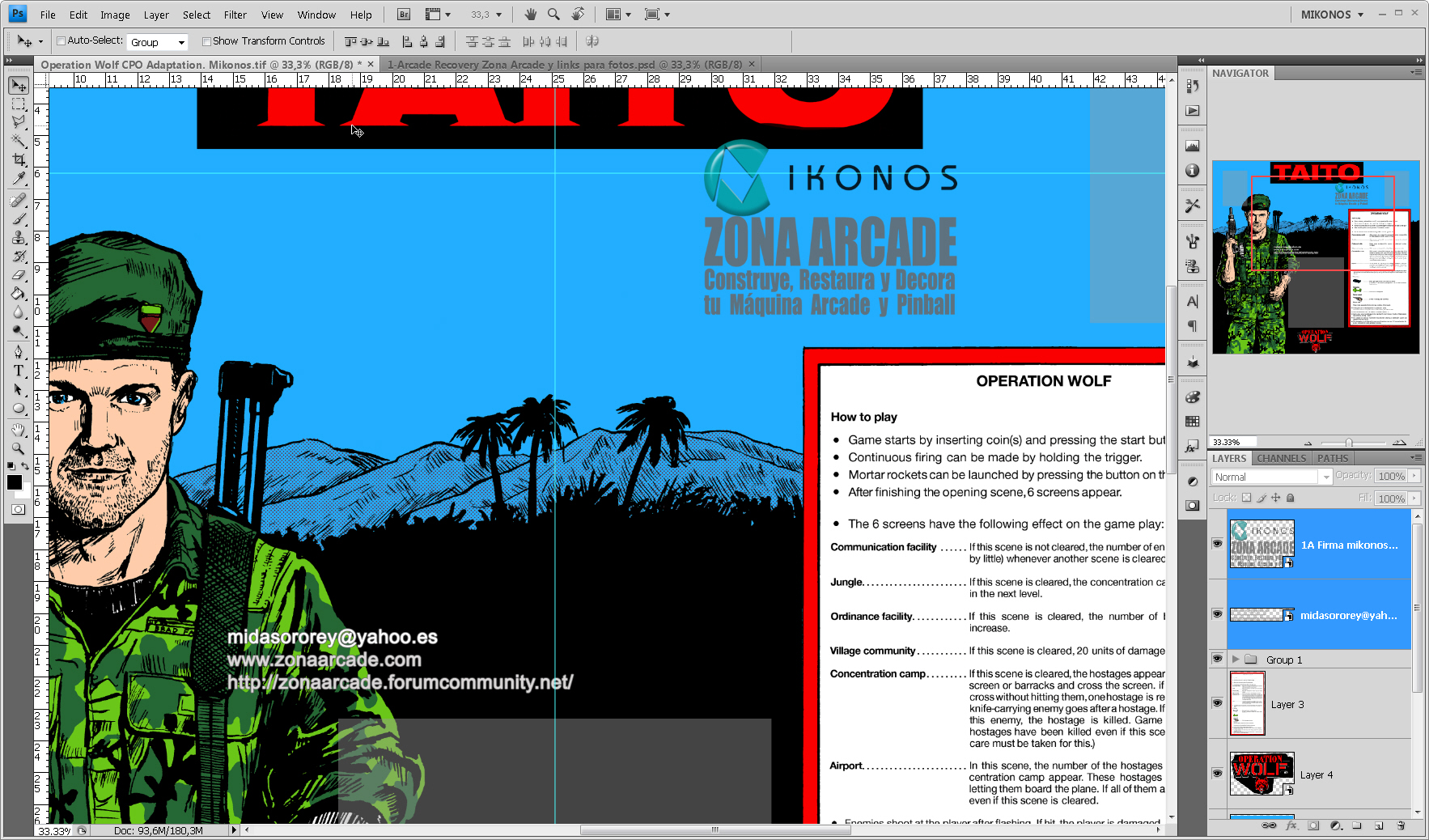 "Operation Wolf Control Panel Overlay" convertion for EUR Cabinet for ...