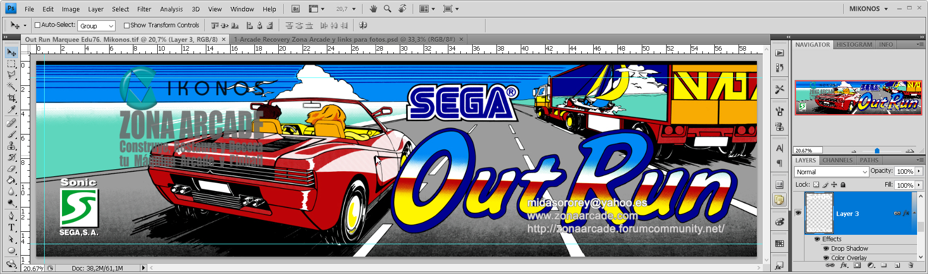Proyecto de Decoración Arcade "Out Run" para la Video Sonic del usuario ...