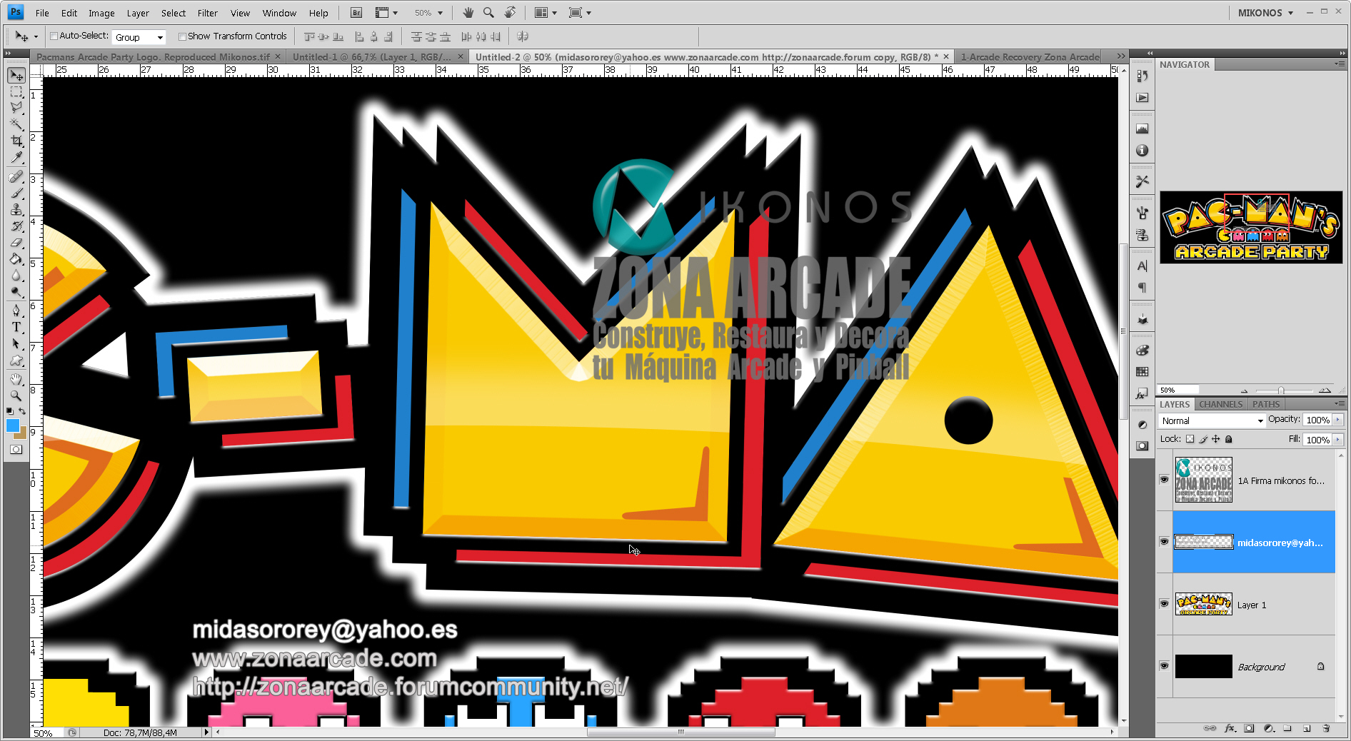 "PAC-MAN´S ARCADE PARTY ARTWORKS" (NAMCO) in reproduction process by ...