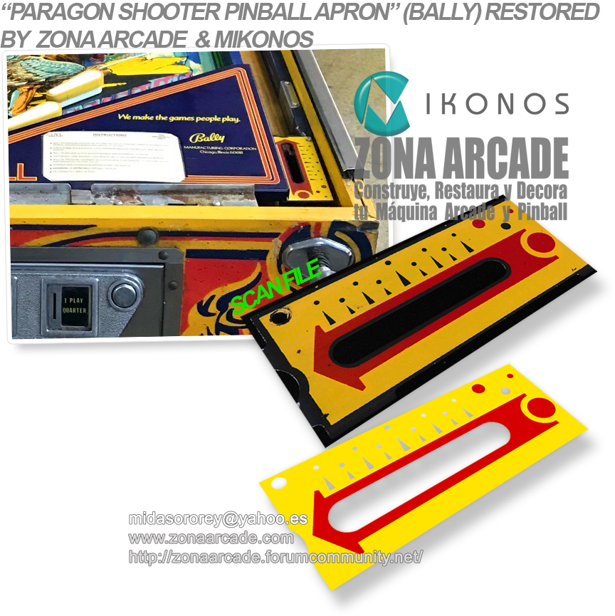 "PARAGON PINBALL APRONS" (BALLY). Artworks in restoration process by ...