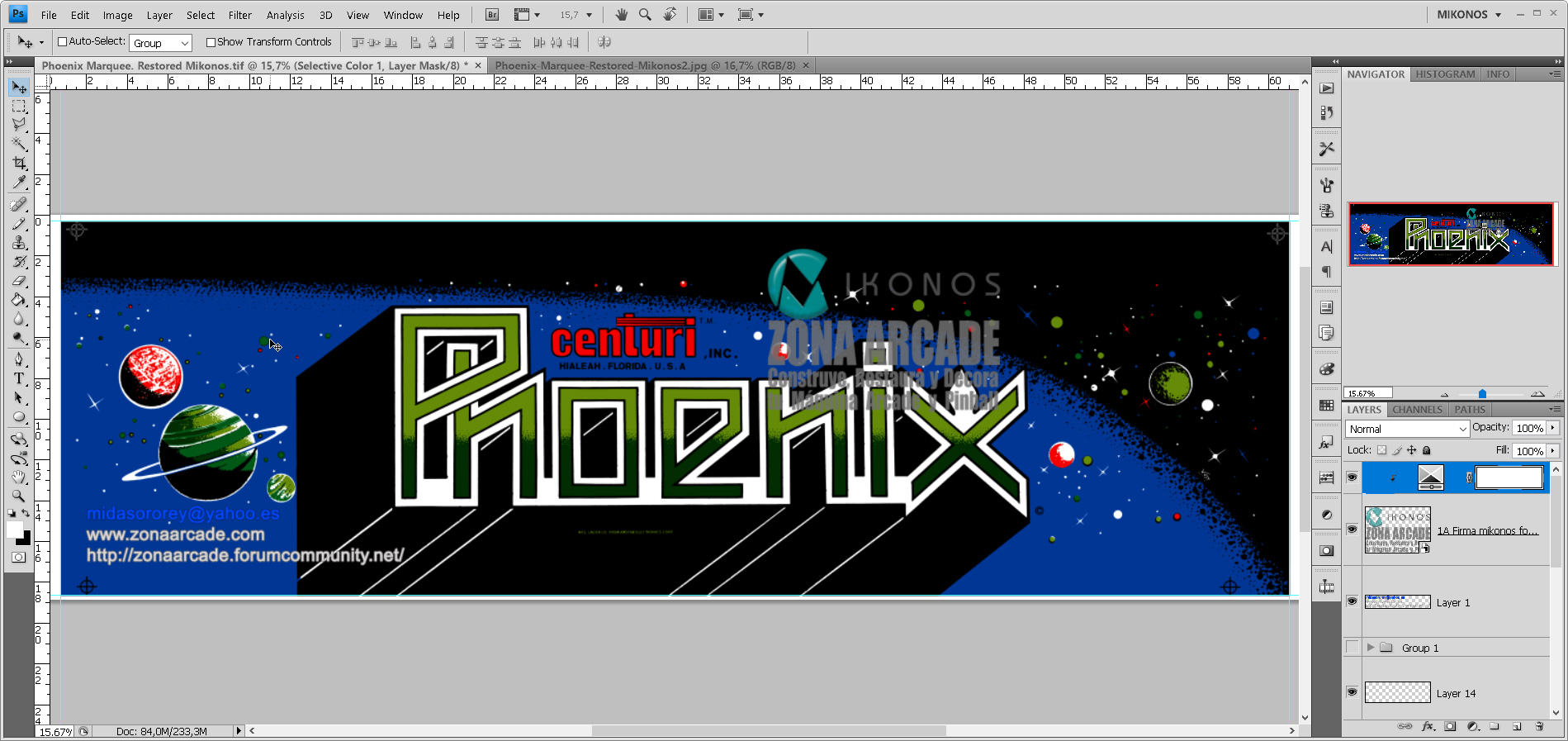 "PHOENIX MARQUEE" (CENTURI) scanned arcade artwork file in restoration ...