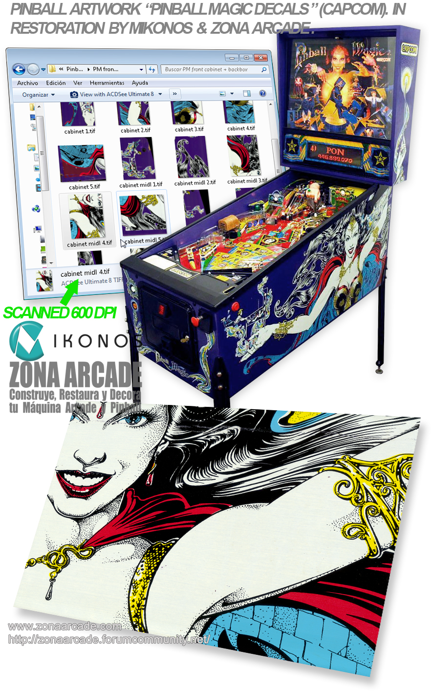 BOMBAZO: "PINBALL MAGIC DECALS" BY CAPCOM scanned at 600 DPI for ...