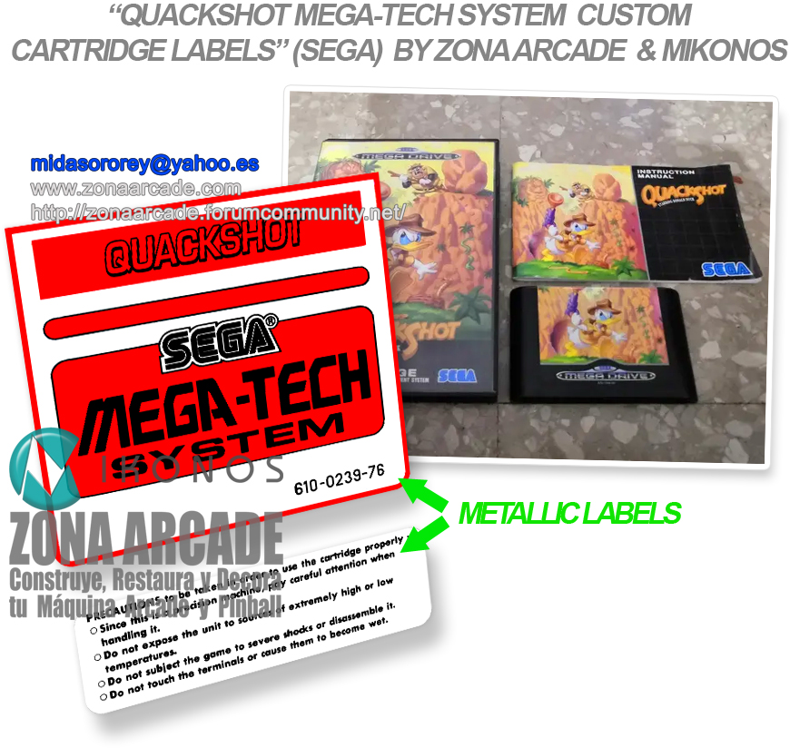 Project: "Mega-Tech System Custom Cartridge Labels" for New Megadrive / Genesis videogames for ...