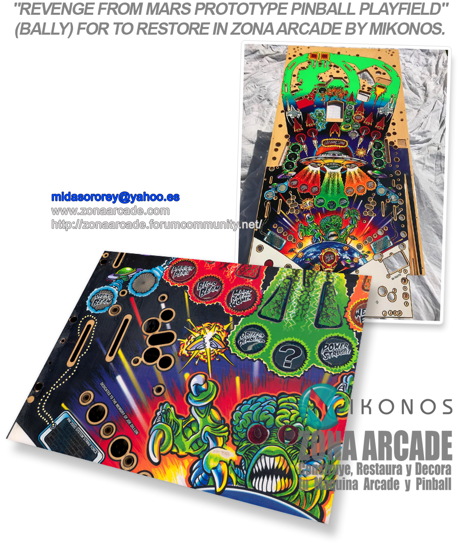 "REVENGE FROM MARS PROTOTYPE PINBALL PLAYFIELD" (BALLY) in Zona Arcade ...