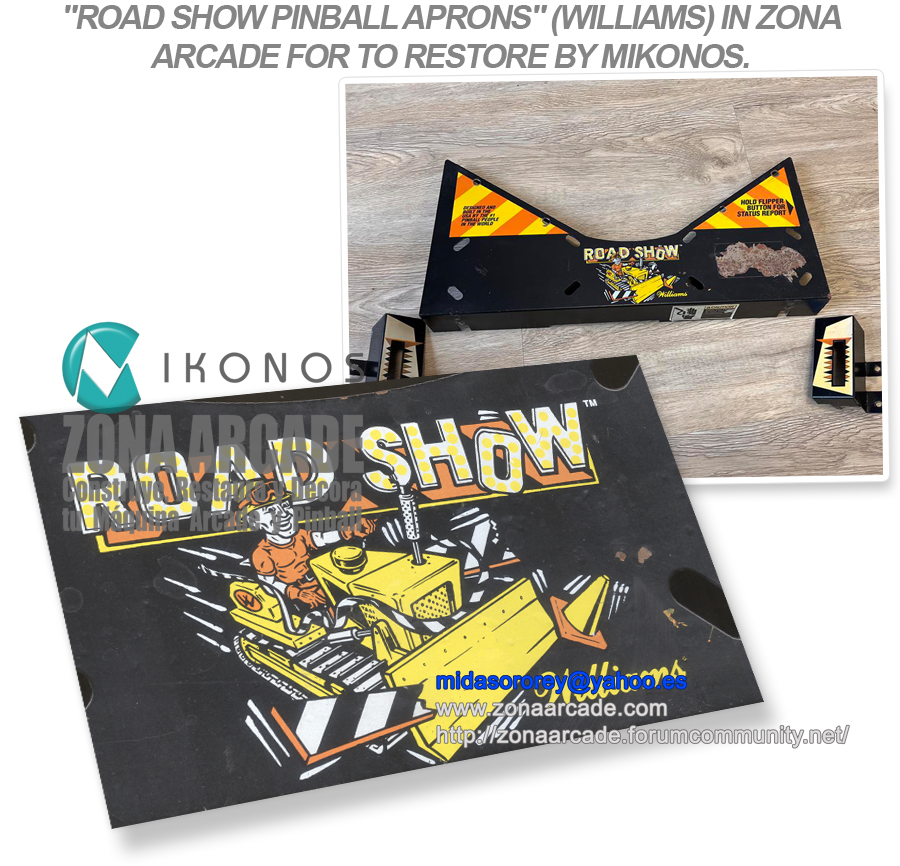 "ROAD SHOW PINBALL APRONS" (WILLIAMS) artworks files in restoration ...