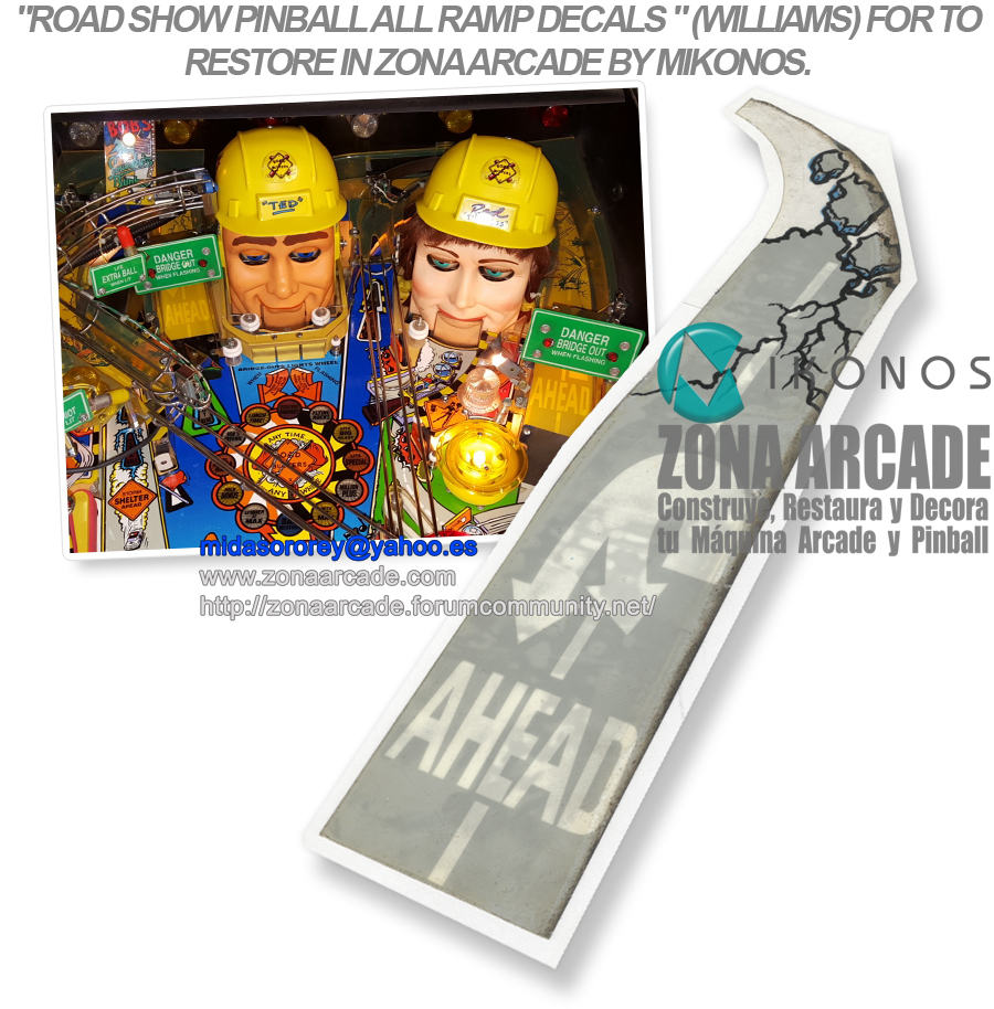 "ROAD SHOW PINBALL RAMP DECALS" (WILLIAMS) in Zona Arcade for to ...