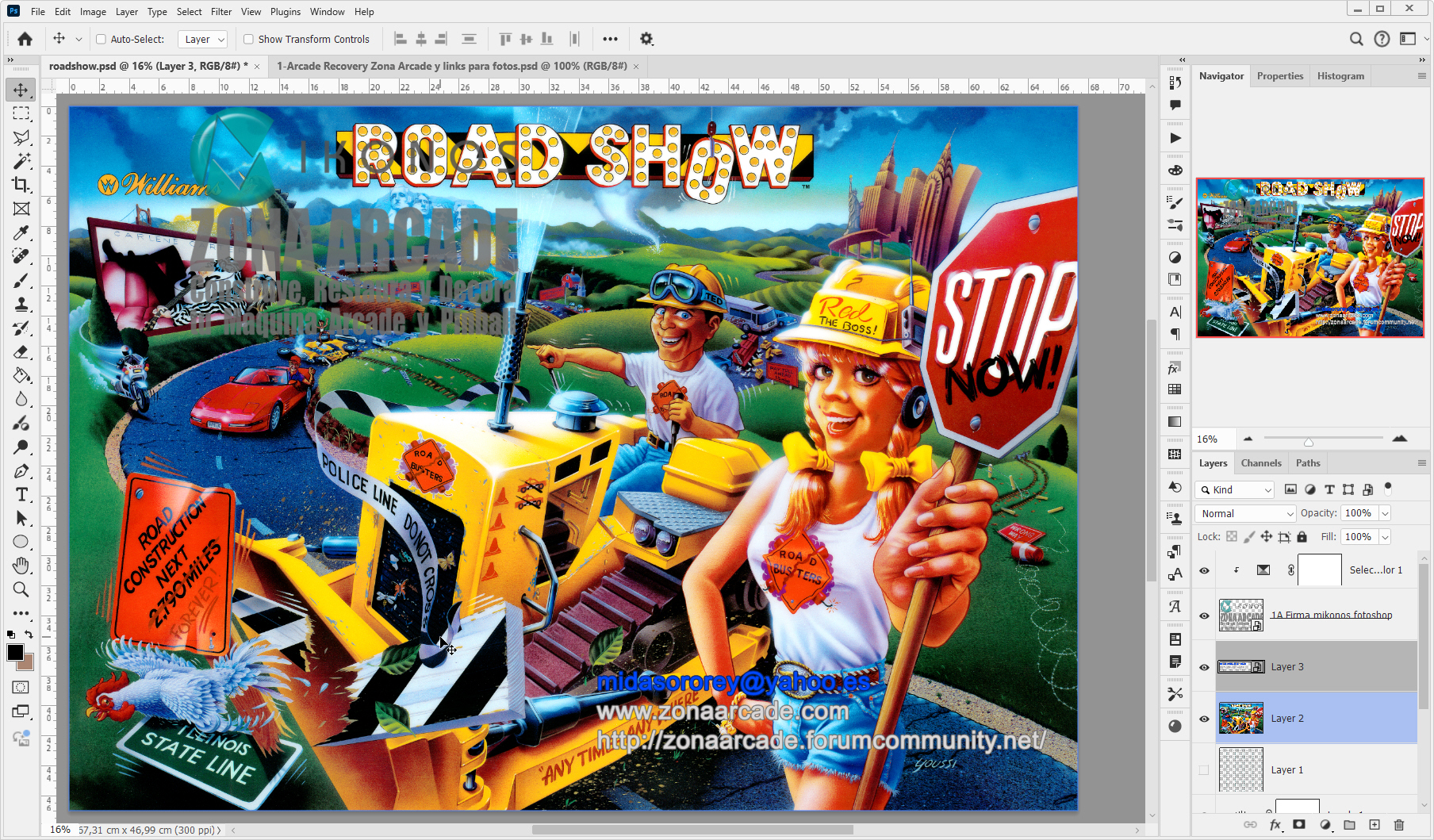 "ROAD SHOW PINBALL TRANSLITE" (WILLIAMS) artworks restored by Zona ...