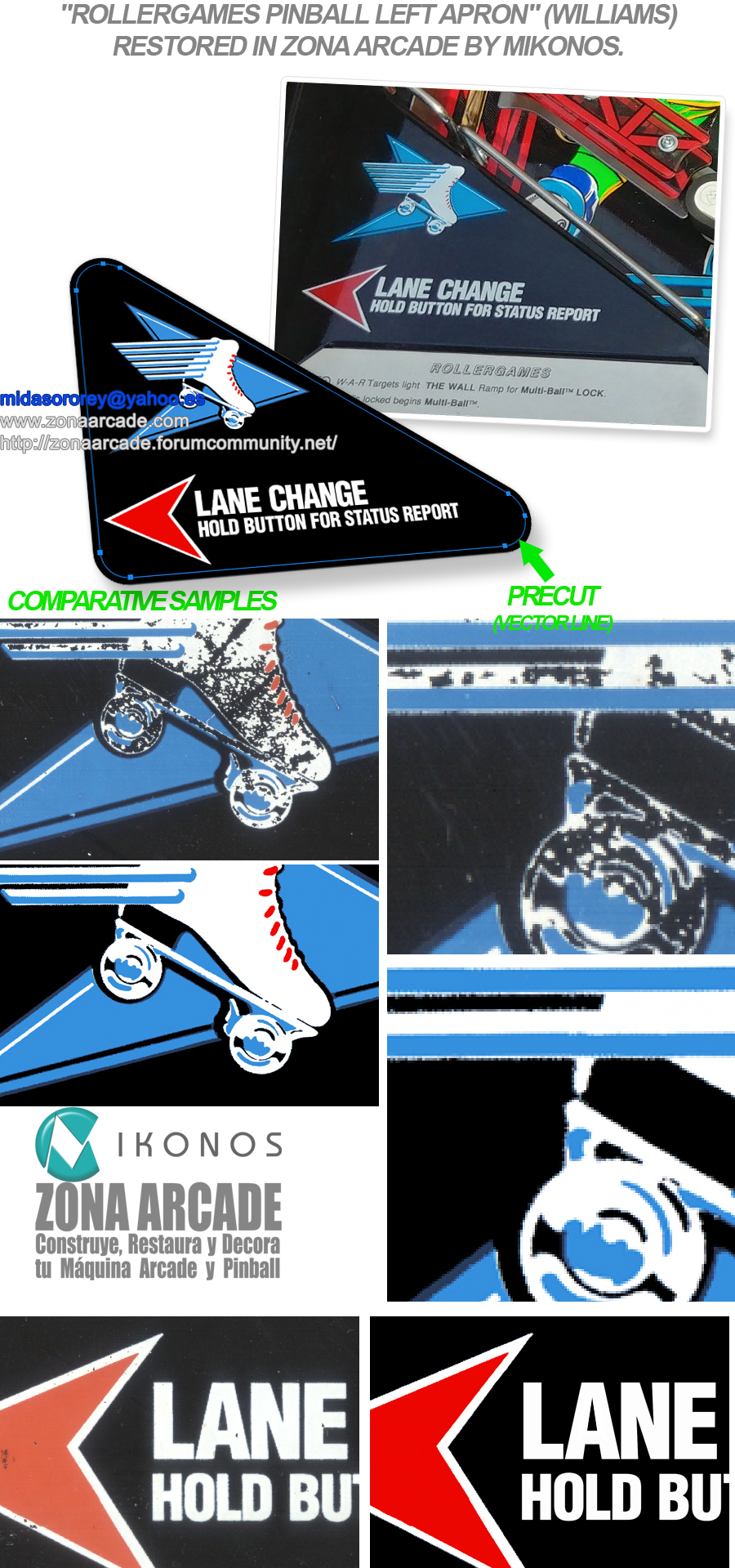 "ROLLERGAMES PINBALL APRONS" (WILLIAMS) artwork files scanned and ...