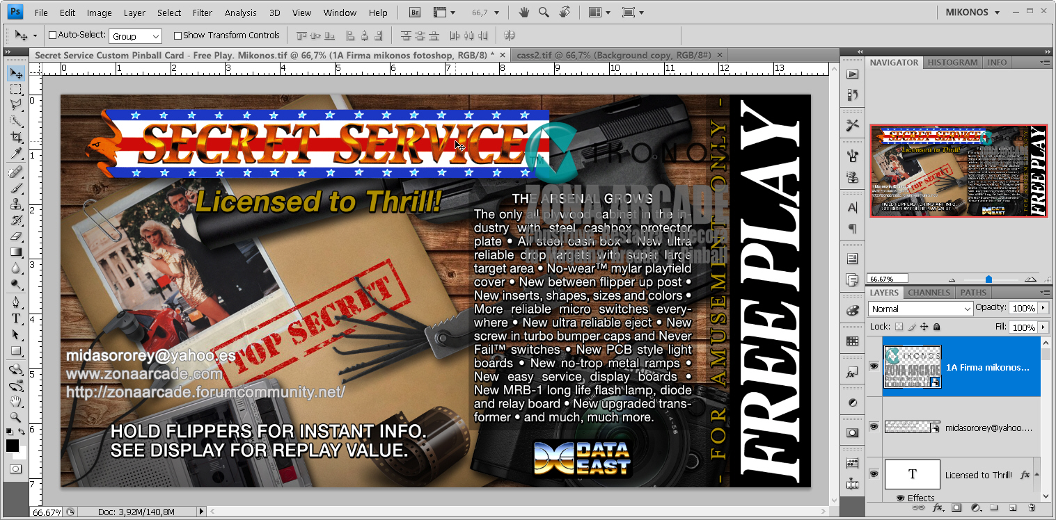"Secret Service Pinball Cards Customized" (DATA EAST). Designed by Zona ...
