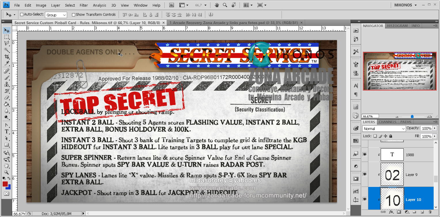 "Secret Service Pinball Cards Customized" (DATA EAST). Designed by Zona ...