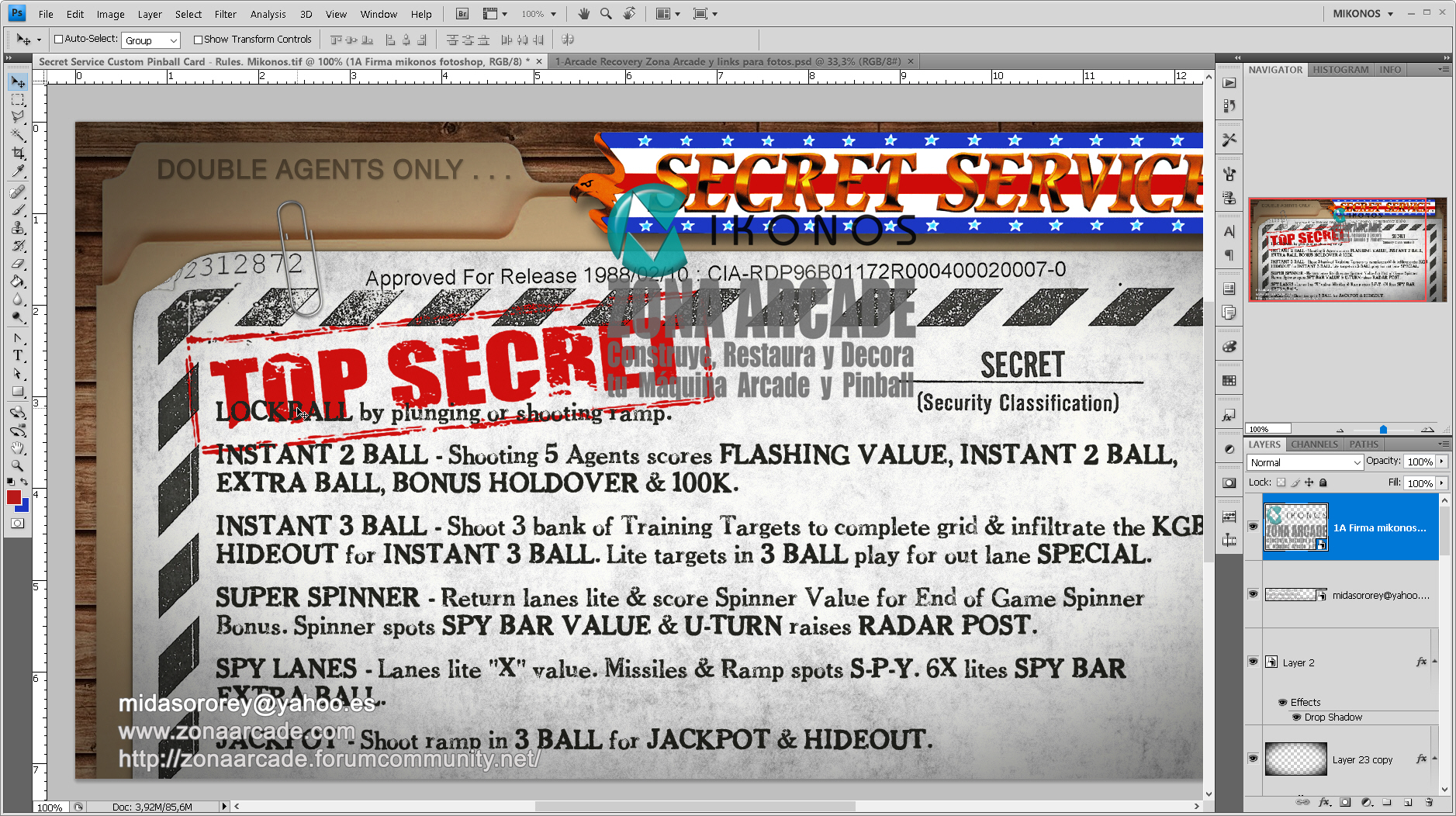 "Secret Service Pinball Cards Customized" (DATA EAST). Designed by Zona ...